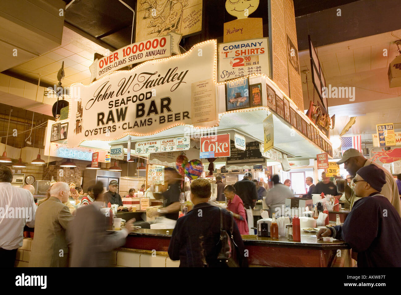 Faidley Seafood Raw Bar Lexington Market Baltimore Maryland Stock Photo ...