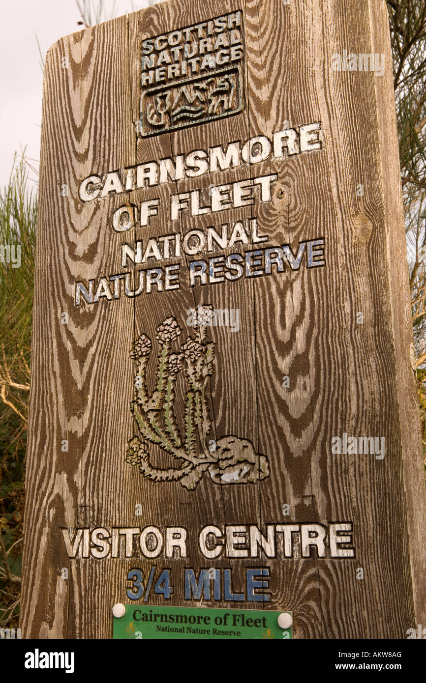 Scottish Natural Heritage on sign post to entrance to Cairnsmore of ...
