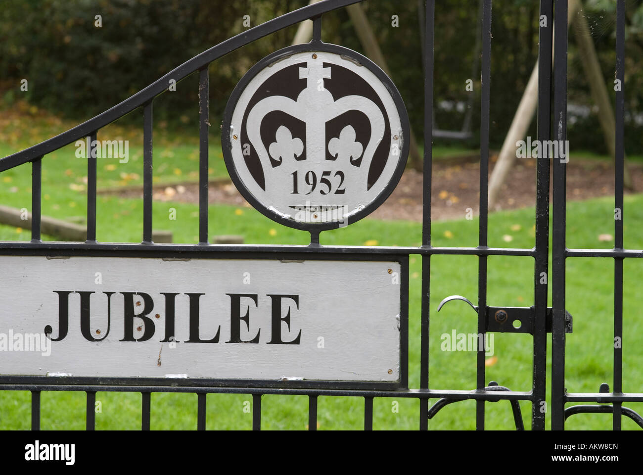 gate with 1952 jubilee signs Stock Photo - Alamy