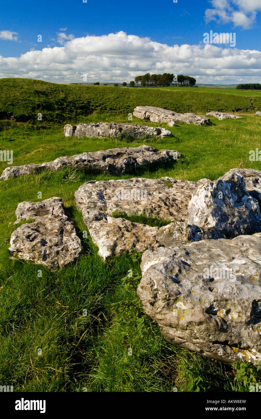 Arbor Low an ancient neolithic stone circle near Youlgreave in the Peak ...
