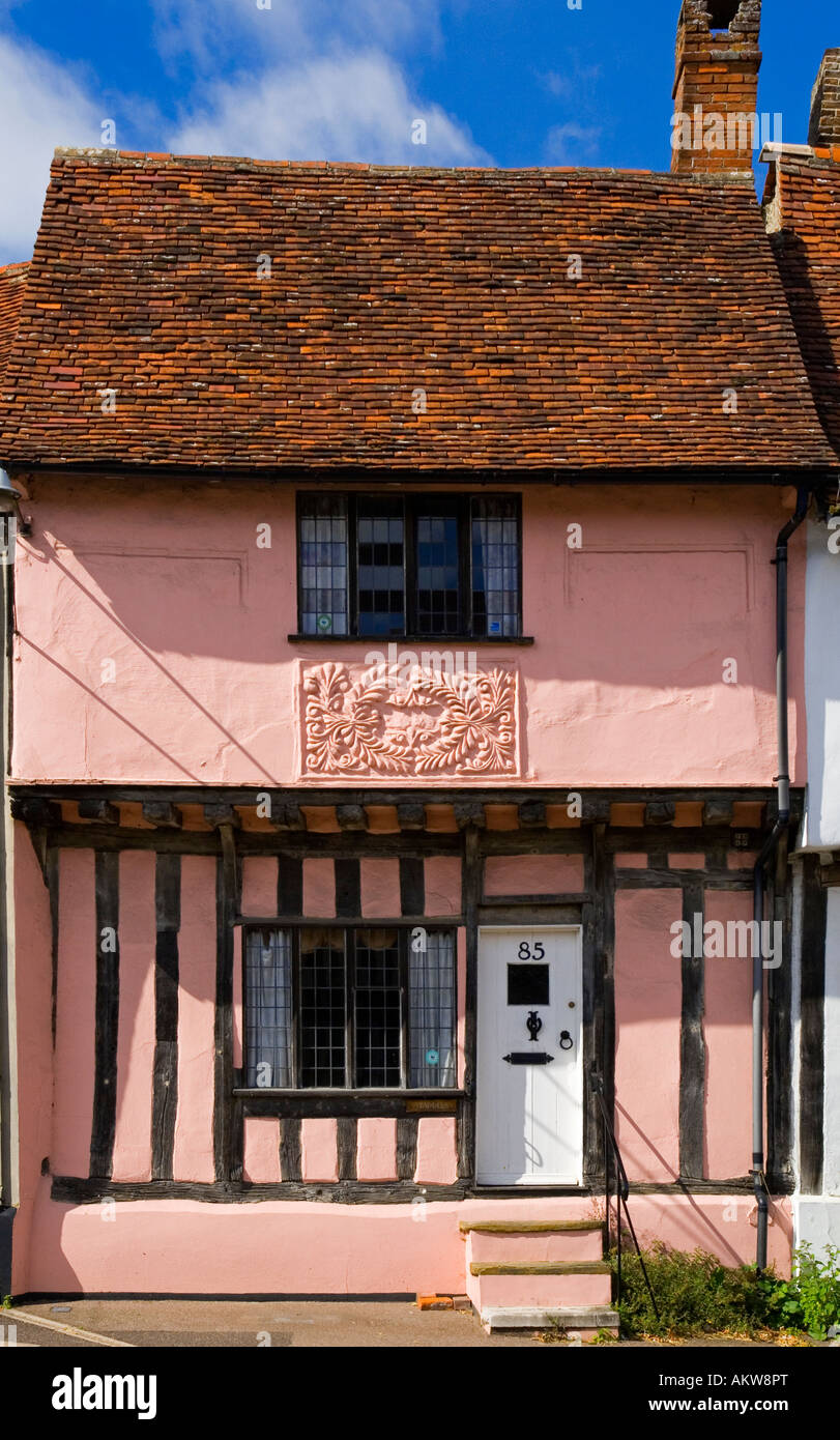 Half timbered traditional buildings in historic Lavenham Village ...