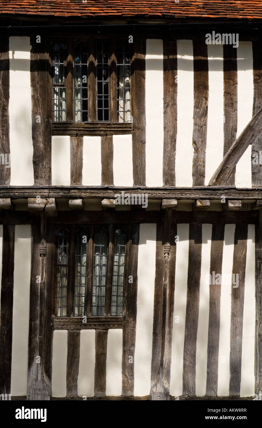 Half timbered traditional buildings in historic Lavenham Village ...