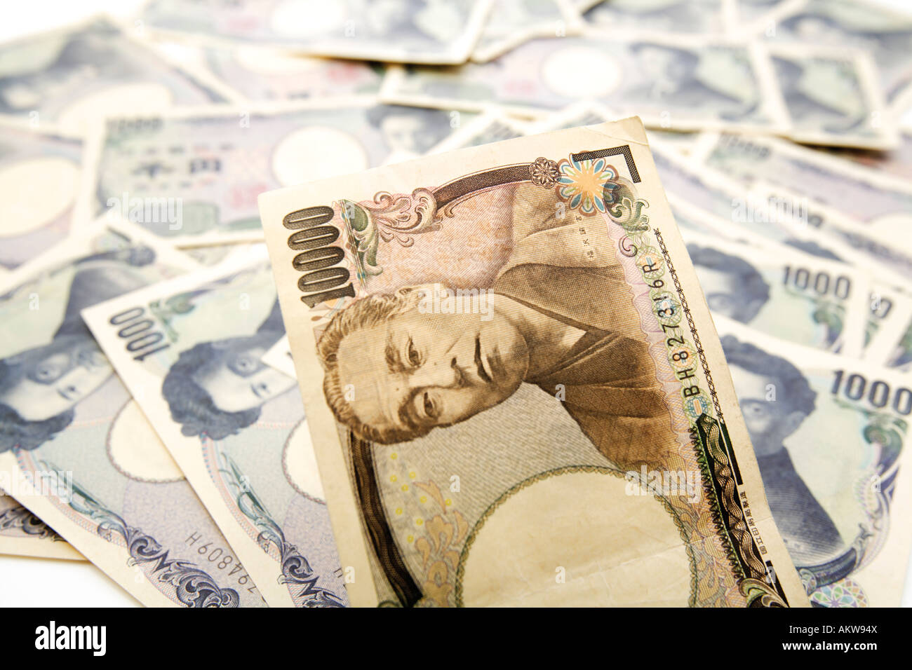 Japanese Notes, close-up Stock Photo - Alamy
