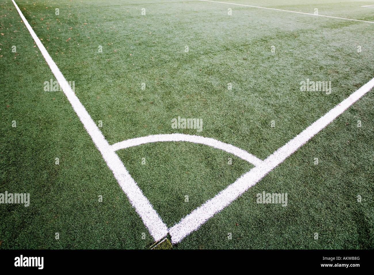 Corner marking on soccer field Stock Photo - Alamy
