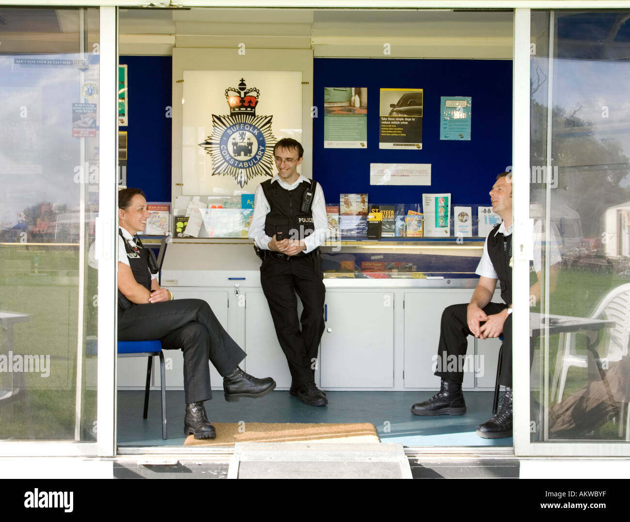 Community Policing publicity display, August 2006 in Suffolk, UK Stock ...