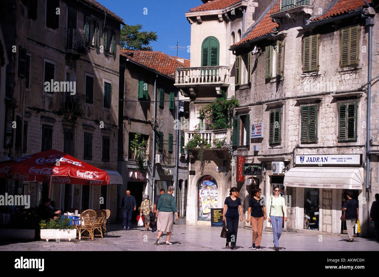 Pavement cafe Old Town Split Dalmatia Croatia Stock Photo - Alamy