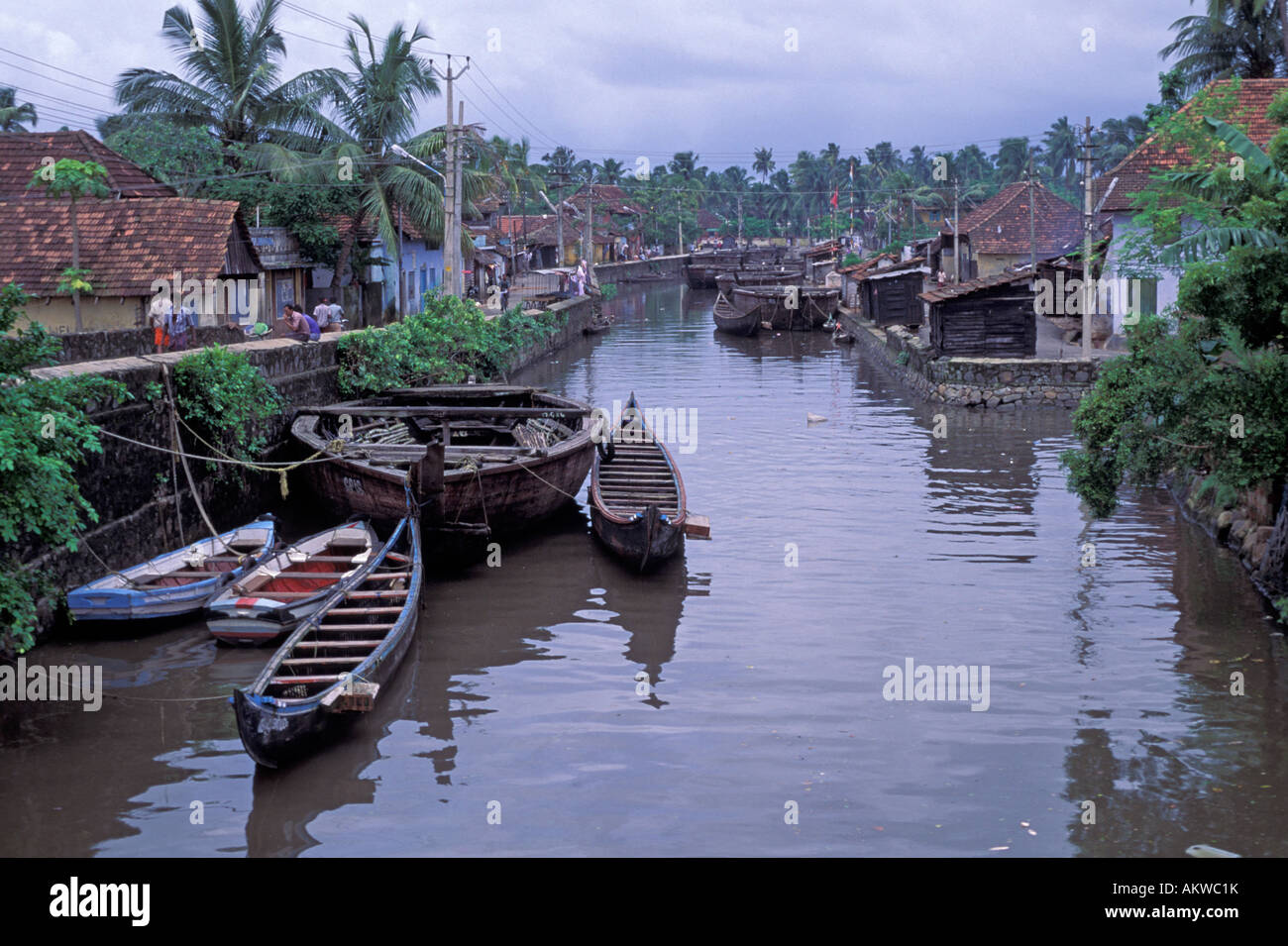 Asia, Sri Lanka, boats along waterway Stock Photo - Alamy