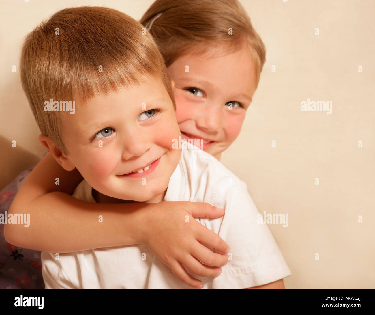 Portrait of two children Stock Photo - Alamy