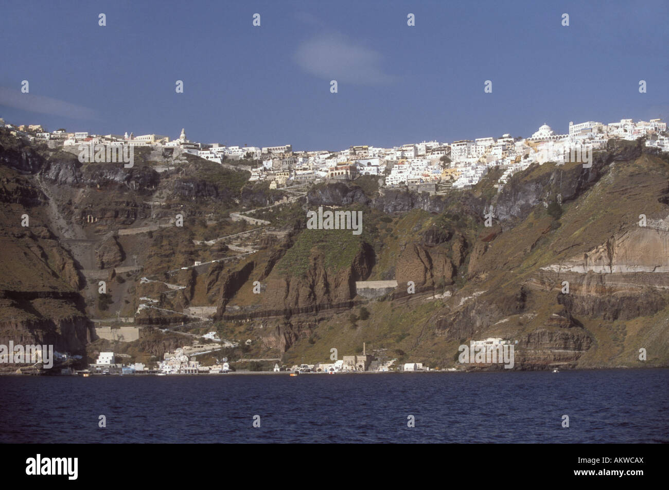 Town Fira on caldera rim, Santorini Island, Greece Stock Photo - Alamy