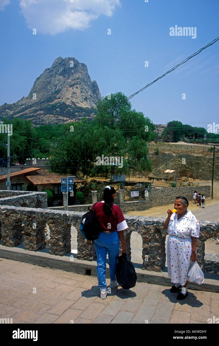 Pena de Bernal, monolith, massive rock, pueblo magico, Bernal, San ...