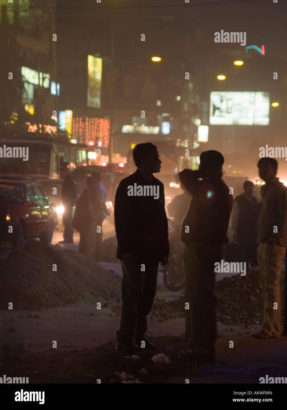Pedestrians at night Stock Photo - Alamy