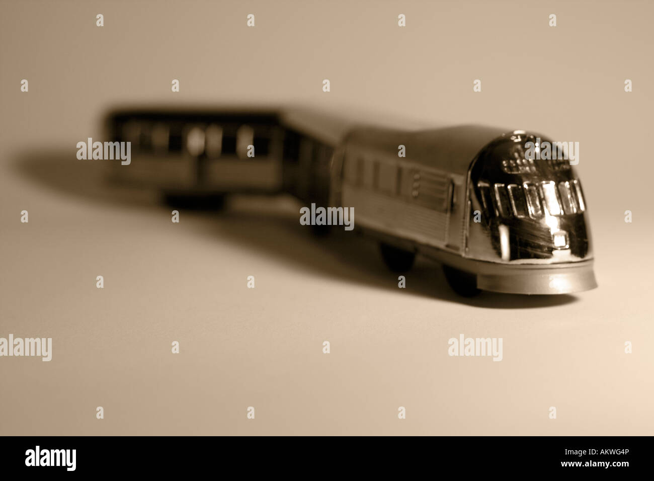 Toy silver train Stock Photo - Alamy