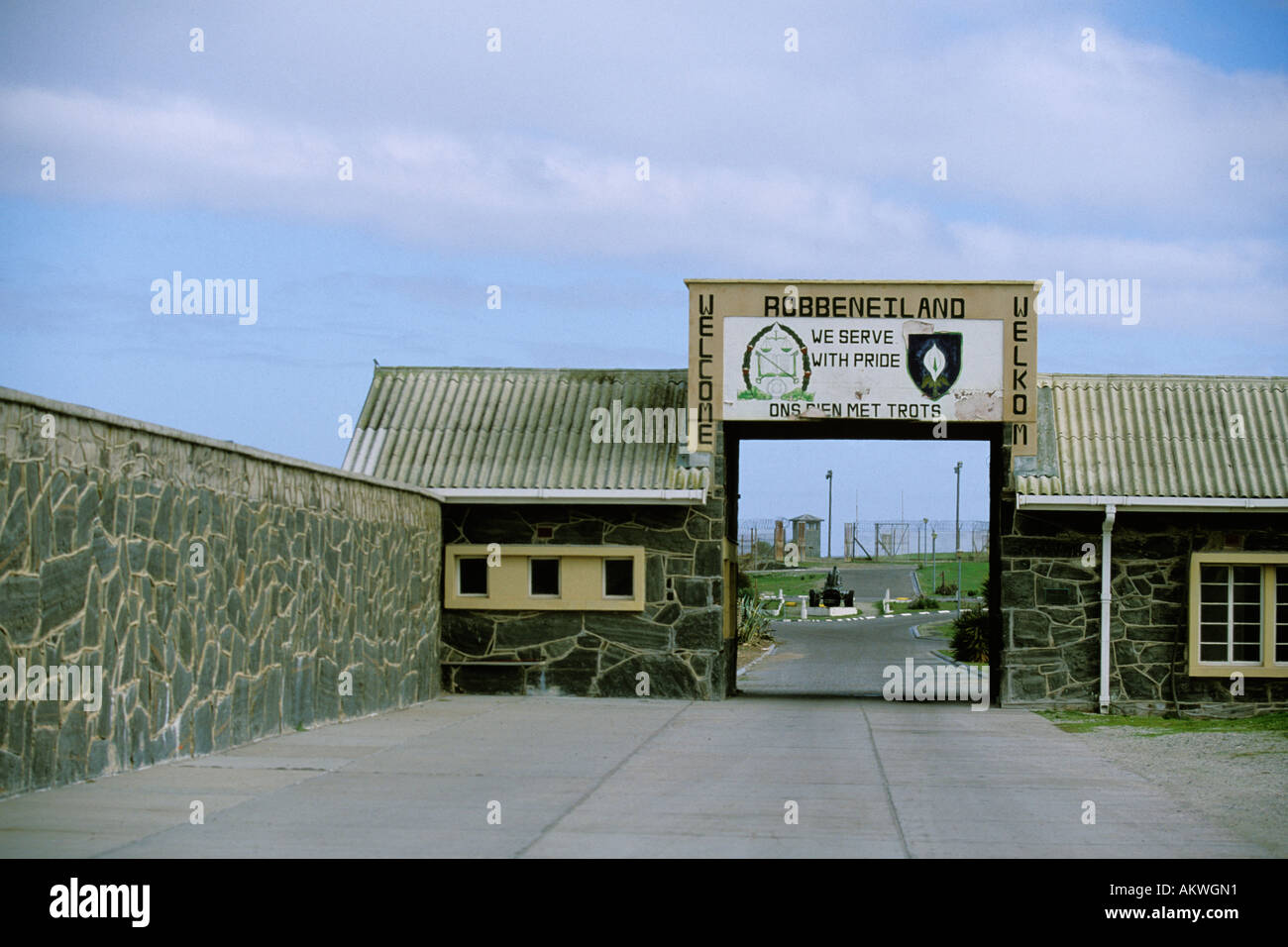 South Africa, Robben Island, Entrance gate Stock Photo - Alamy