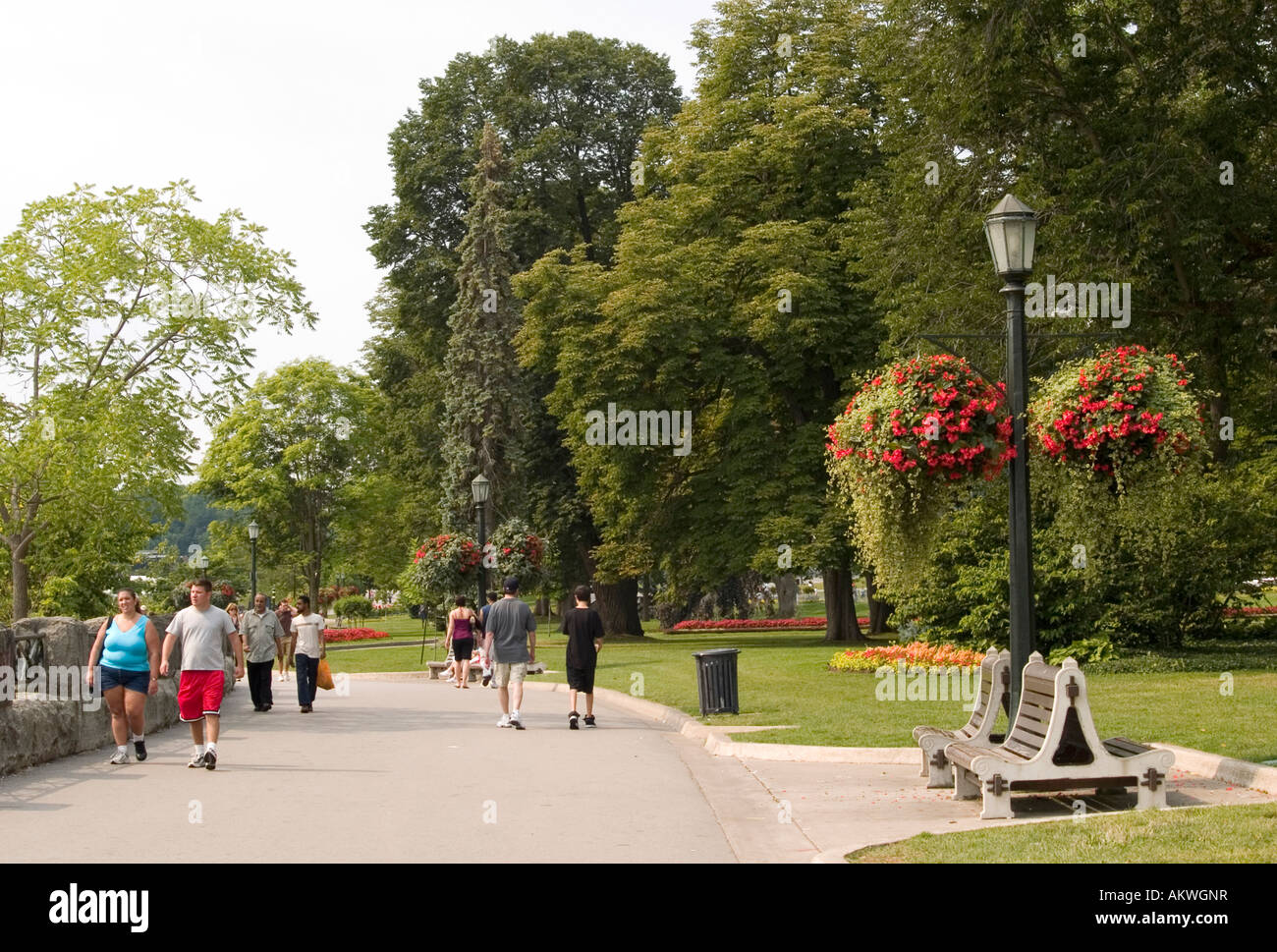People walking along the path between Queen Victoria Park and the ...