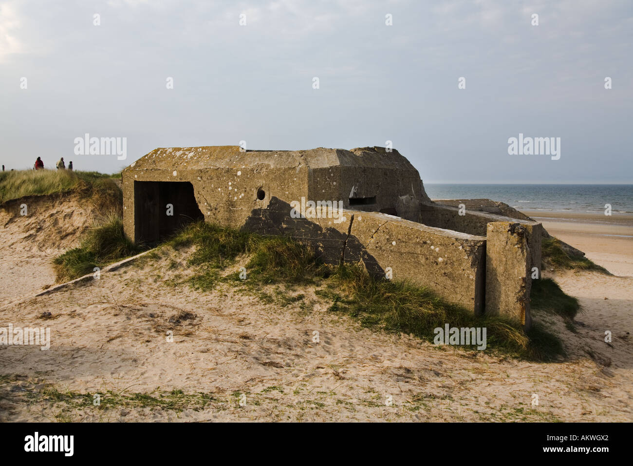 Vestige of German WWII coastal defensive fortification at Utah Beach ...