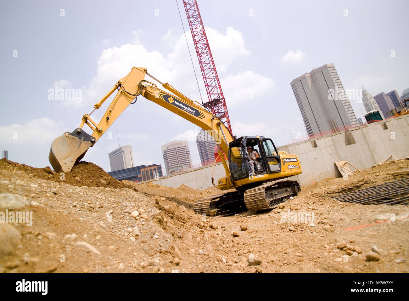 Excavating site for new building Stock Photo - Alamy