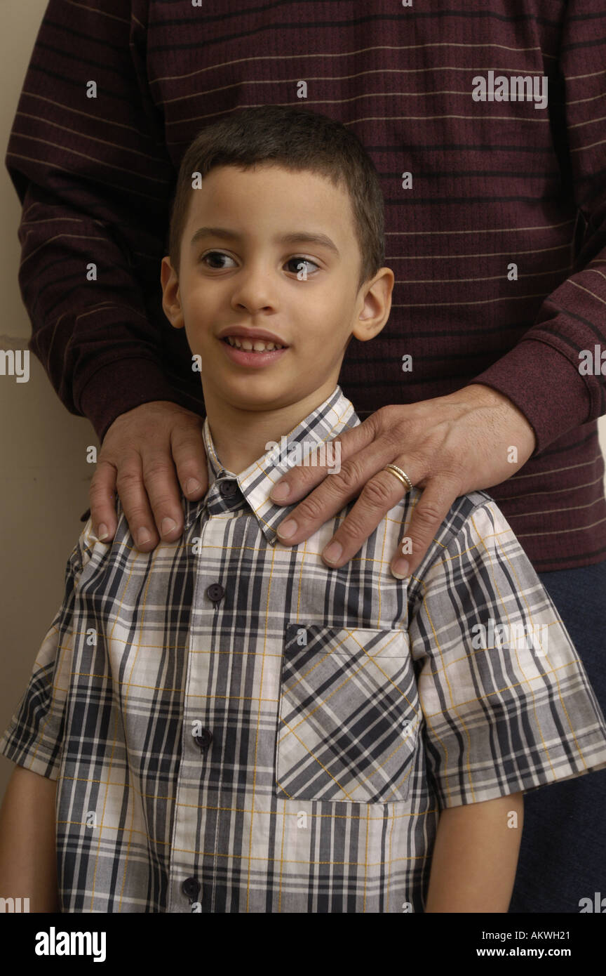 A portrait of a Hispanic father and son Stock Photo - Alamy