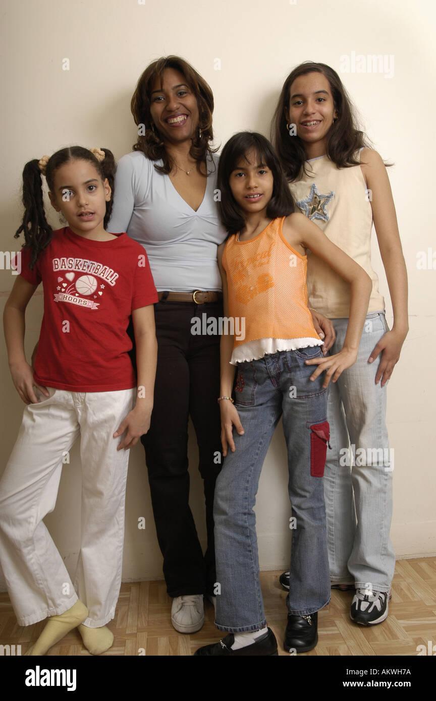 A family portrait of a latin family Stock Photo - Alamy