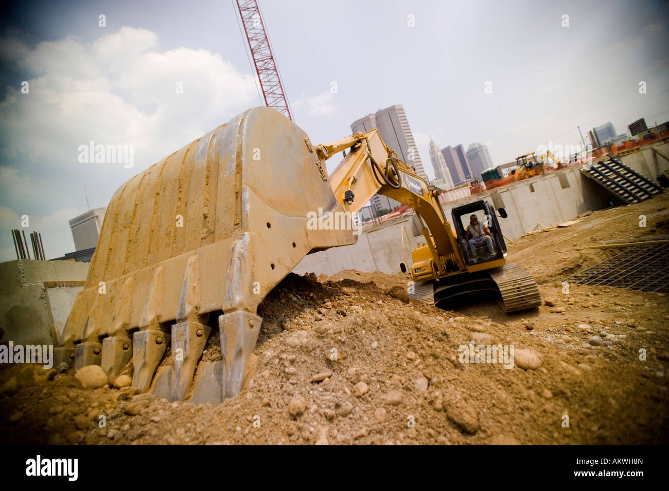 Excavating site for new building Stock Photo - Alamy