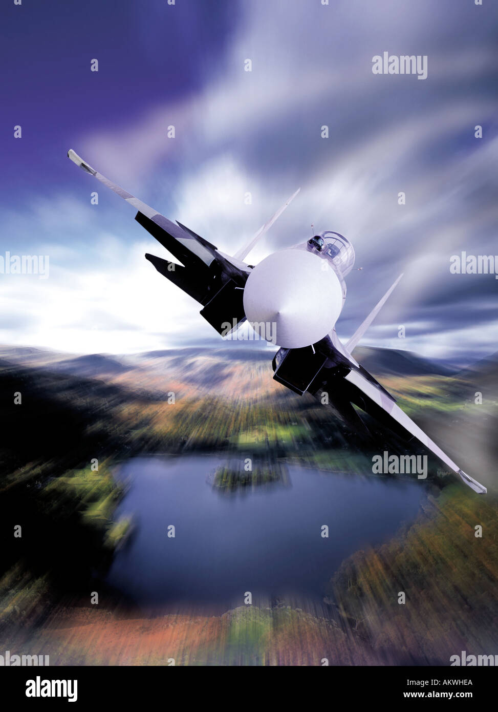 fighter jet plane tornado flying low over hills lake district grasmere ...