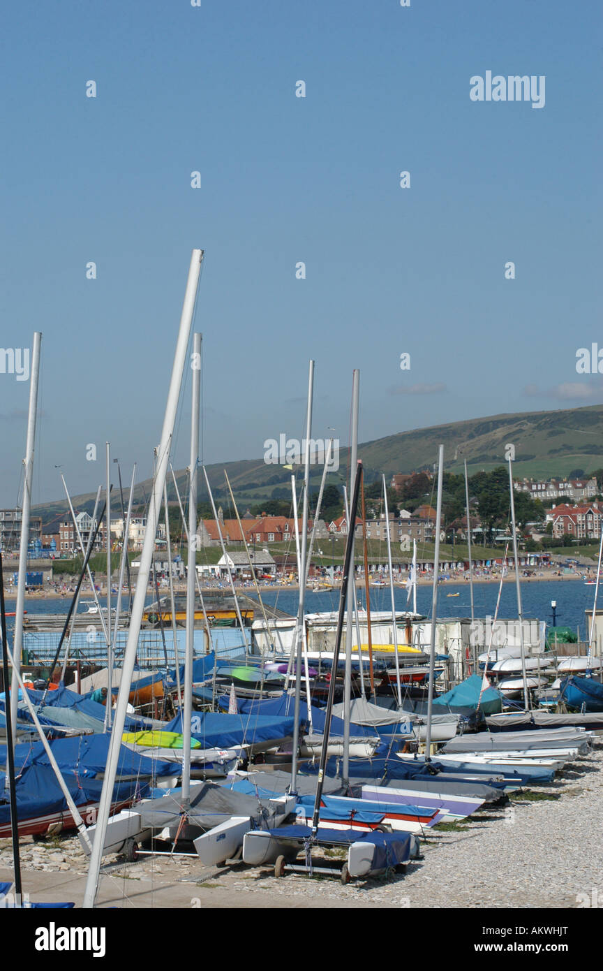 Swanage Boat Yard Stock Photo - Alamy