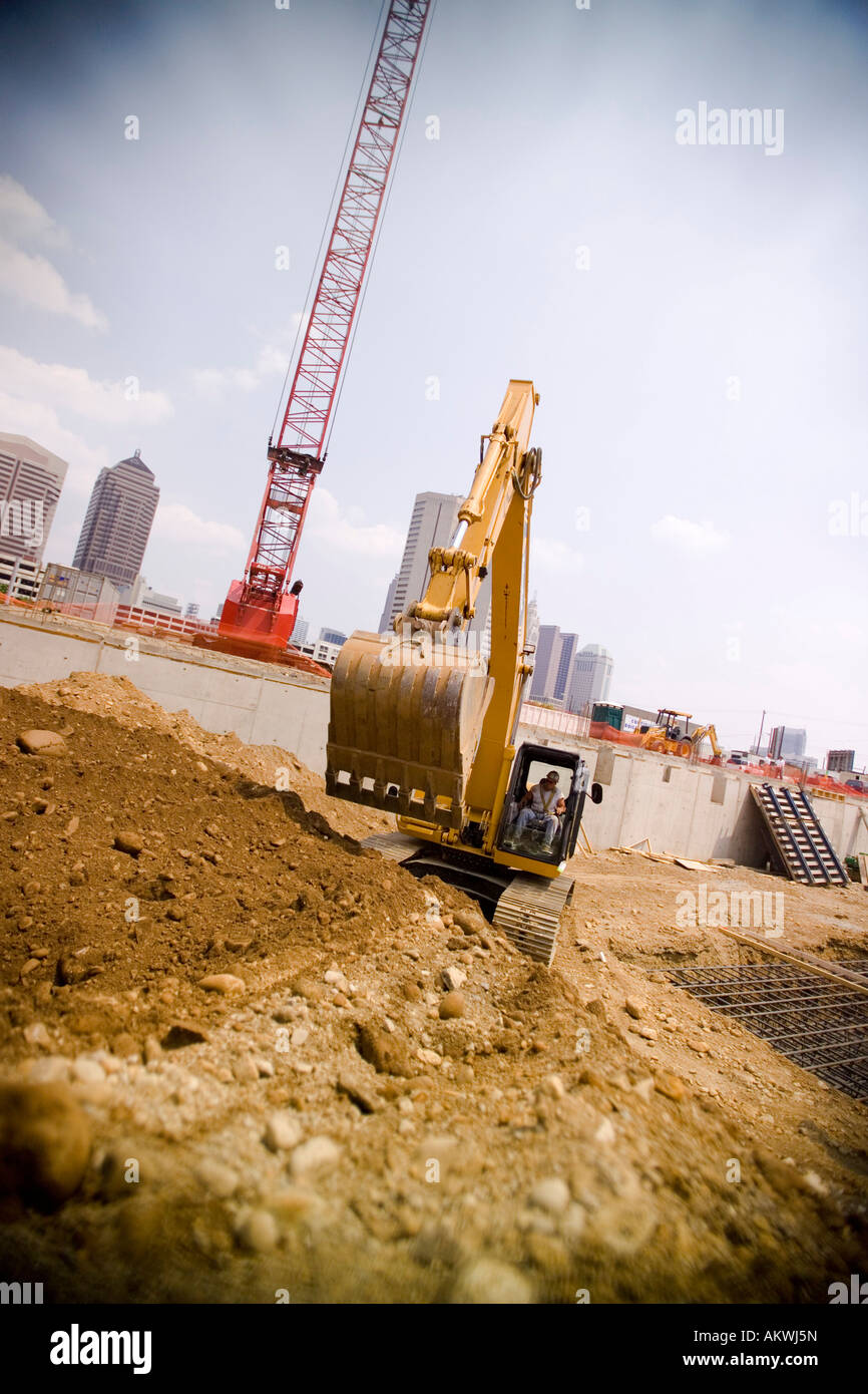 Excavating site for new building Stock Photo - Alamy