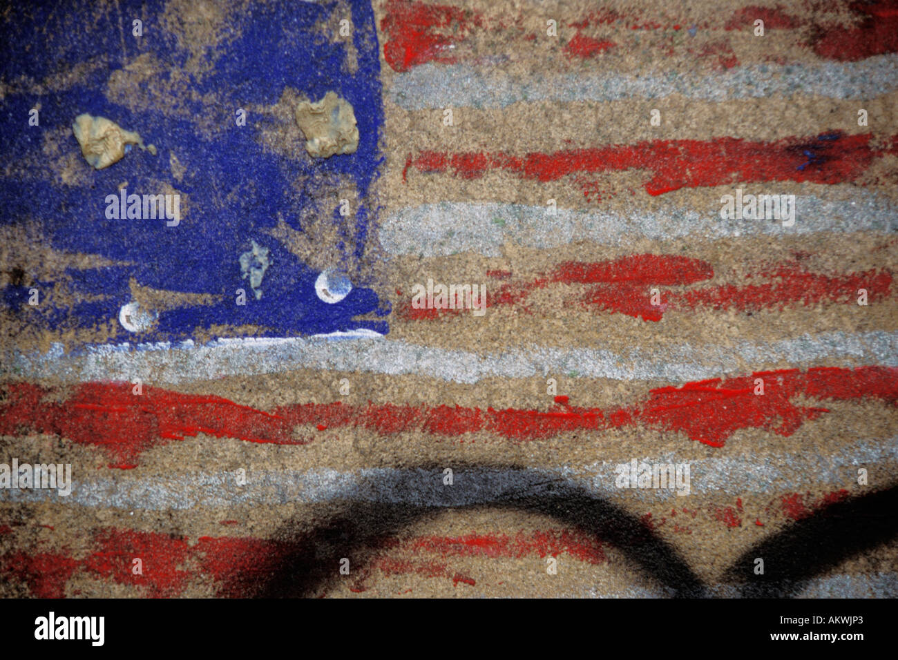Flags, Painted flag on wall Stock Photo - Alamy