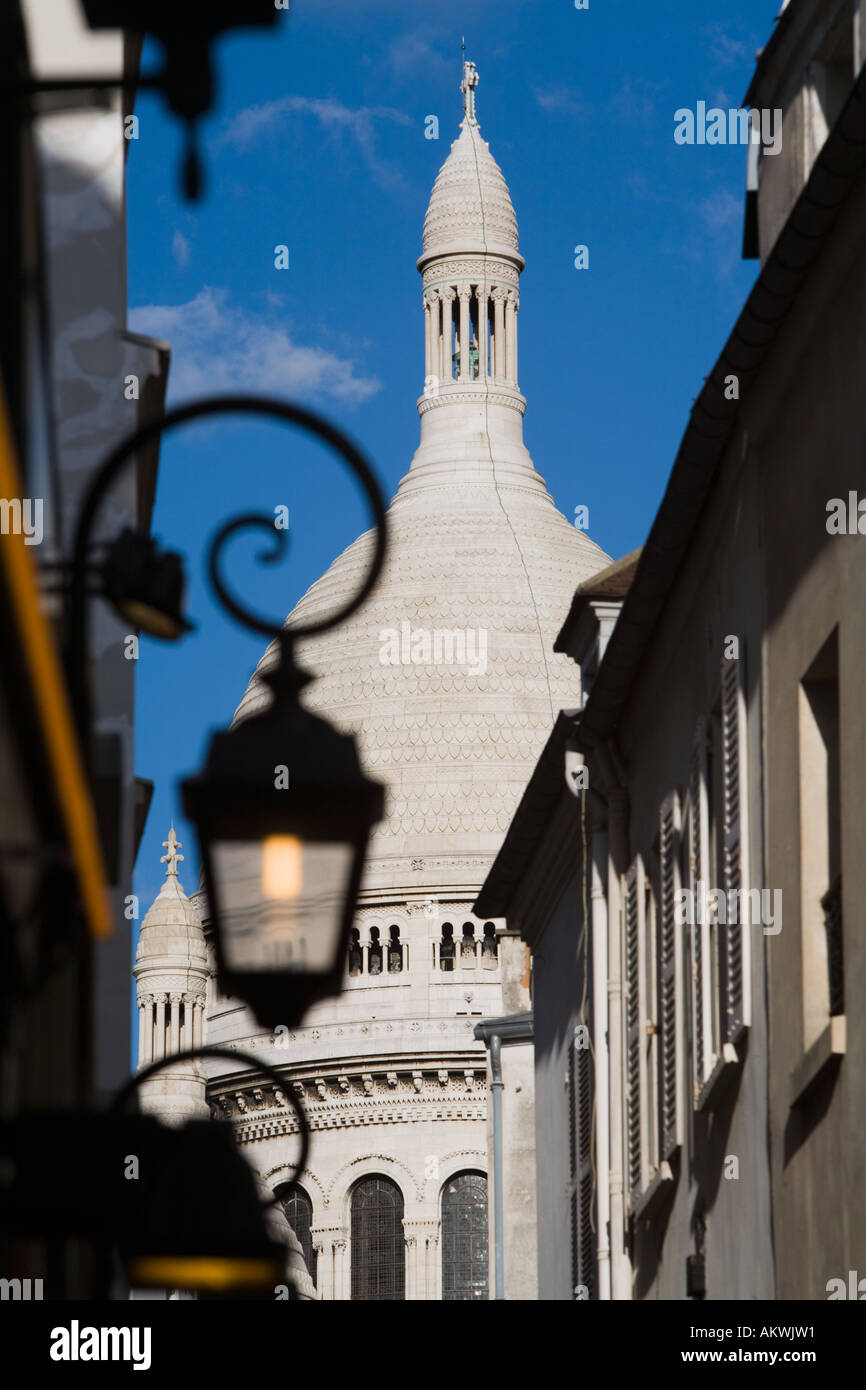 Lamp, Dome of Church of Sacre Coeur, Montmartre, Paris, France Stock ...