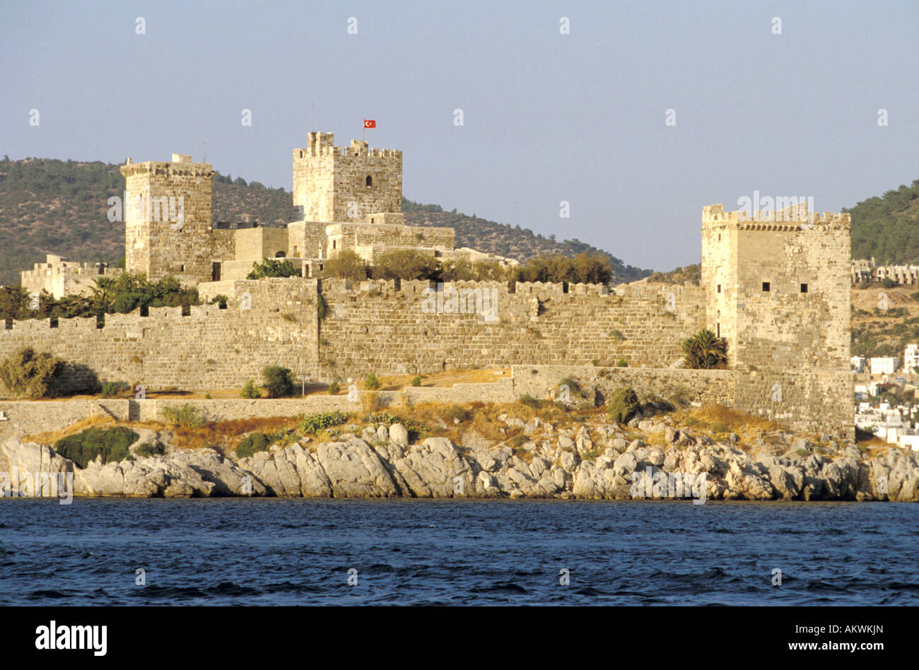 Asia, Middle East, Turkey, Bodrum. Waterfront castle Stock Photo - Alamy