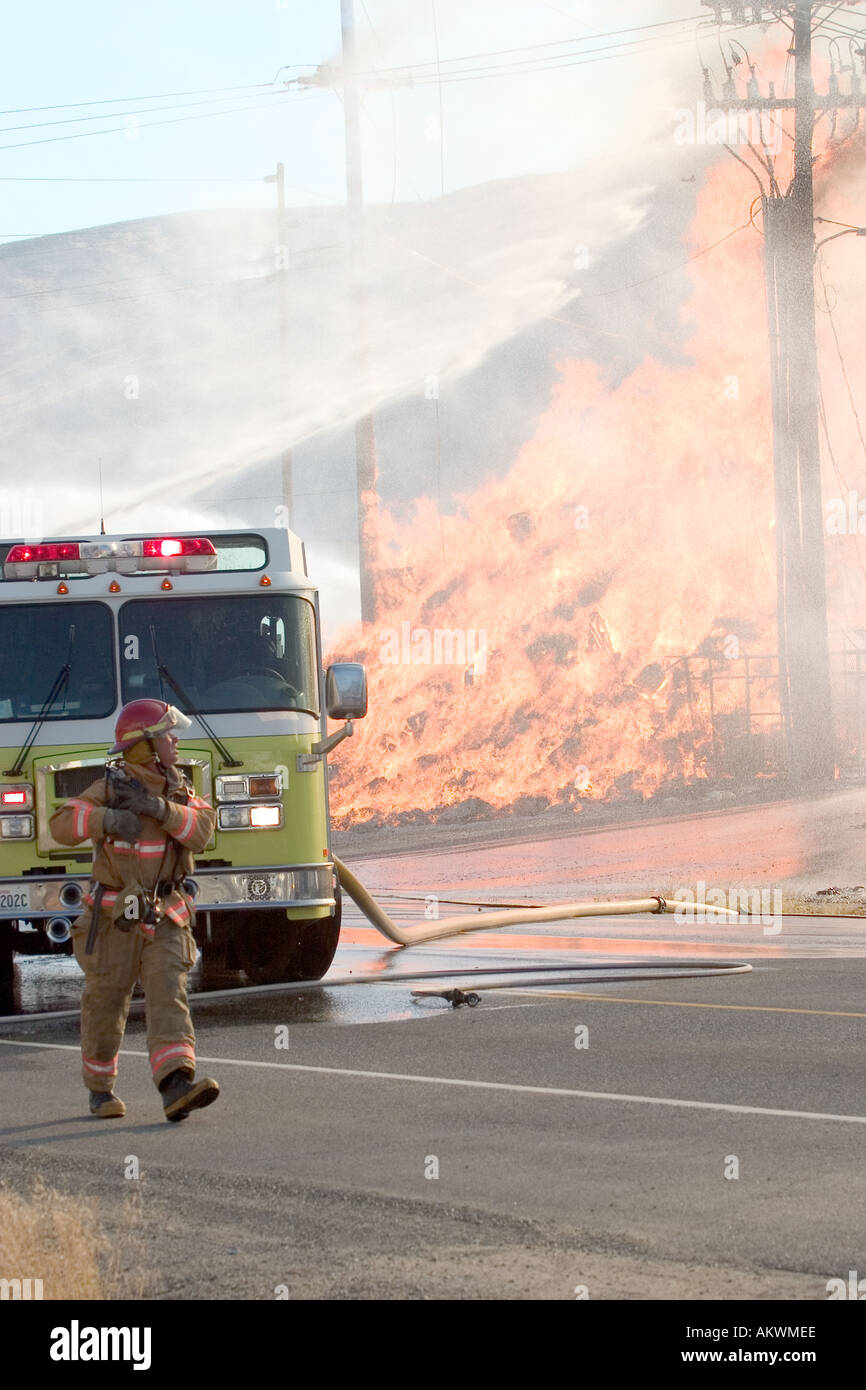 Fire fighters scene industrial hi-res stock photography and images - Alamy