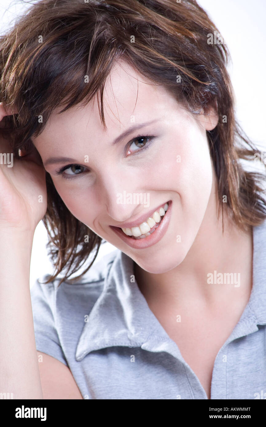 Woman smiling, portrait Stock Photo - Alamy