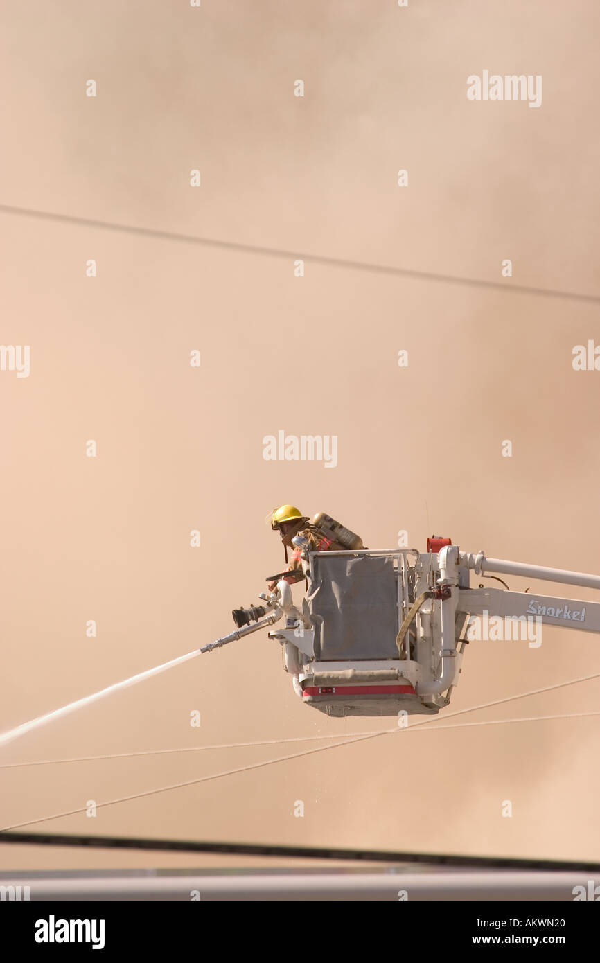 Water being sprayed on fire hi-res stock photography and images - Alamy