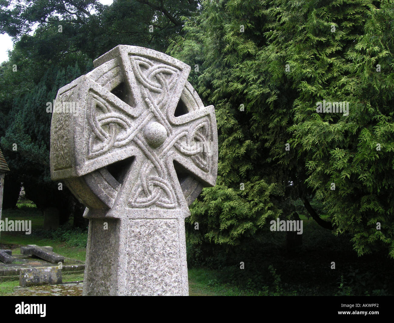 celtic high cross in Canterbury cemetery Stock Photo - Alamy