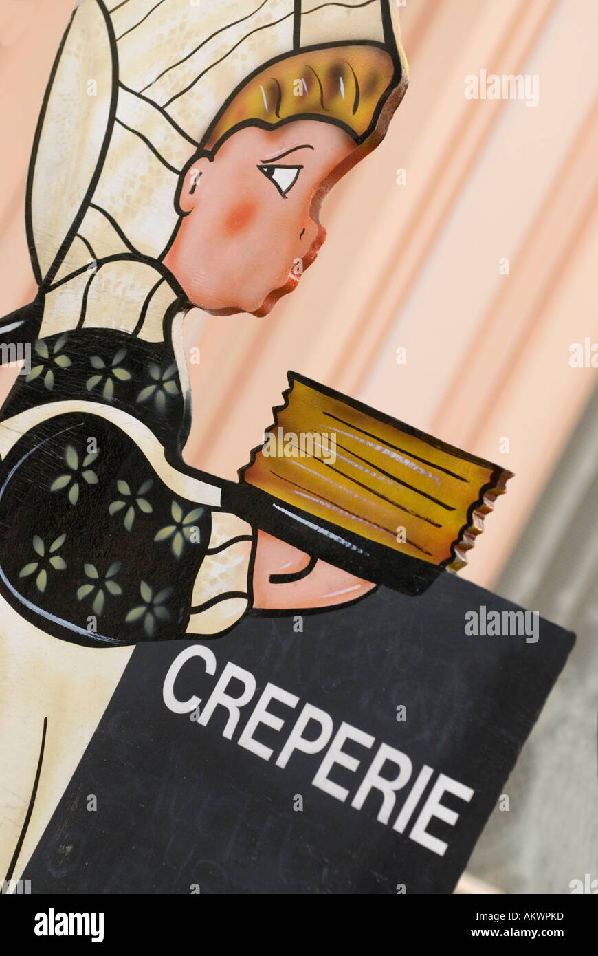 France, Normandy, Bayeux, Shop sign, Creperie Stock Photo - Alamy