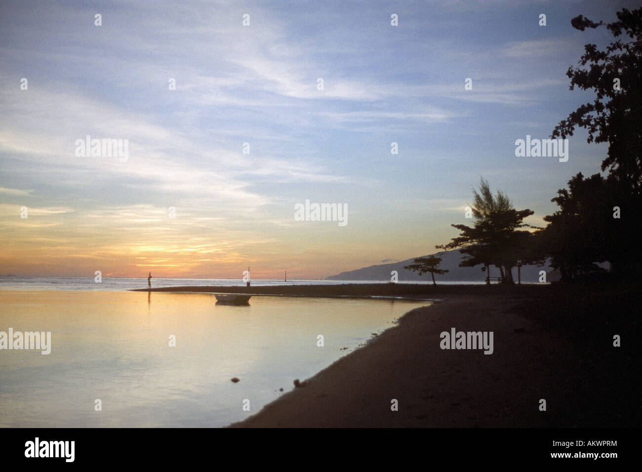 Sunset in Tahiti, French Polynesia Stock Photo - Alamy