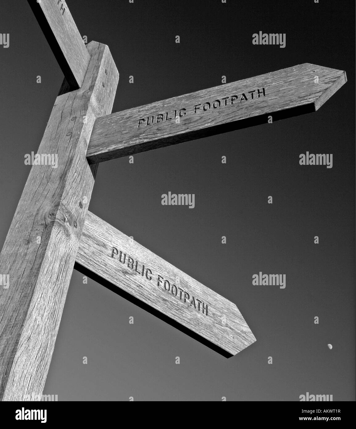 Public footpath direction arrow Black and White Stock Photos & Images ...