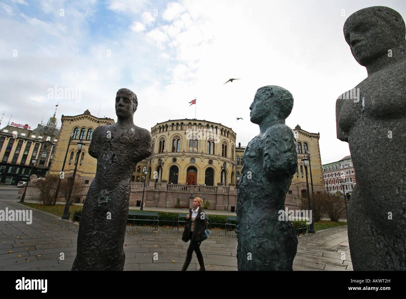parliament statue oslo norway tourist tourism city Stock Photo - Alamy