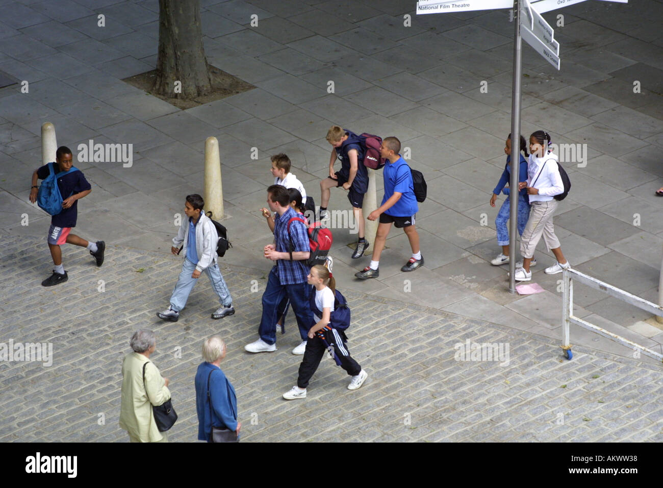 primary school children on an outing with teacher Stock Photo - Alamy