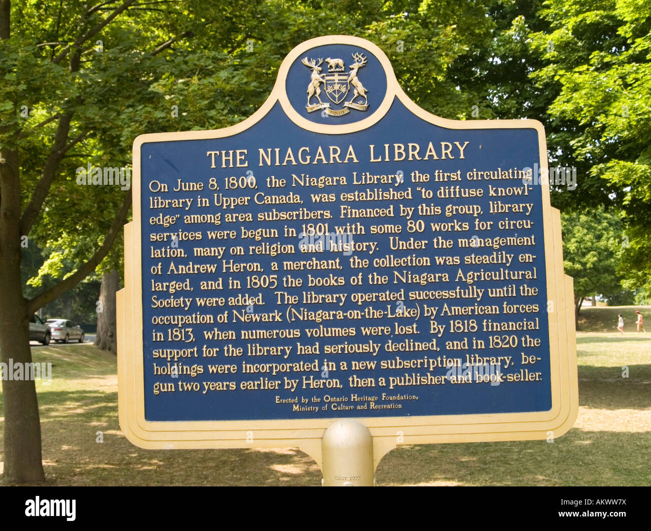 An information panel giving the history of the Niagara Library in the ...