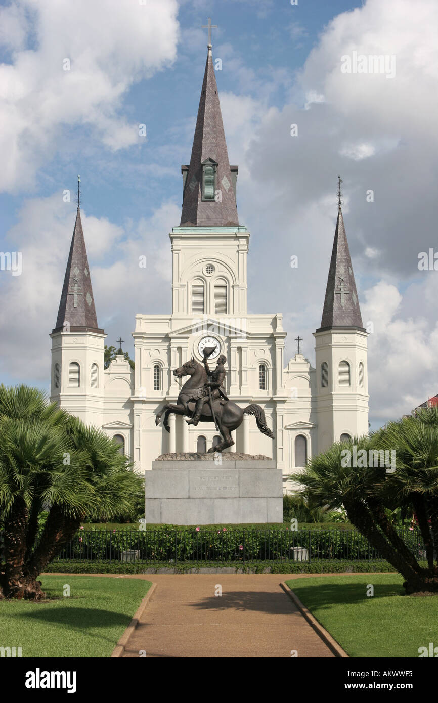 St Louis Cathedral in Jackson Square French Quarter of New Orleans ...