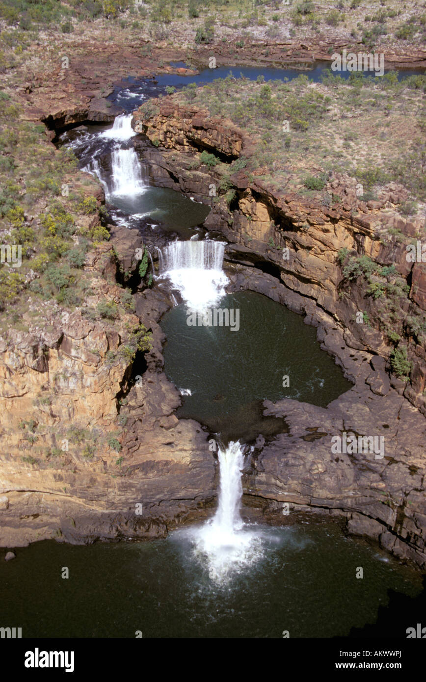 Australia, Western Australia, The Kimberley. Mitchell Falls viewed from ...