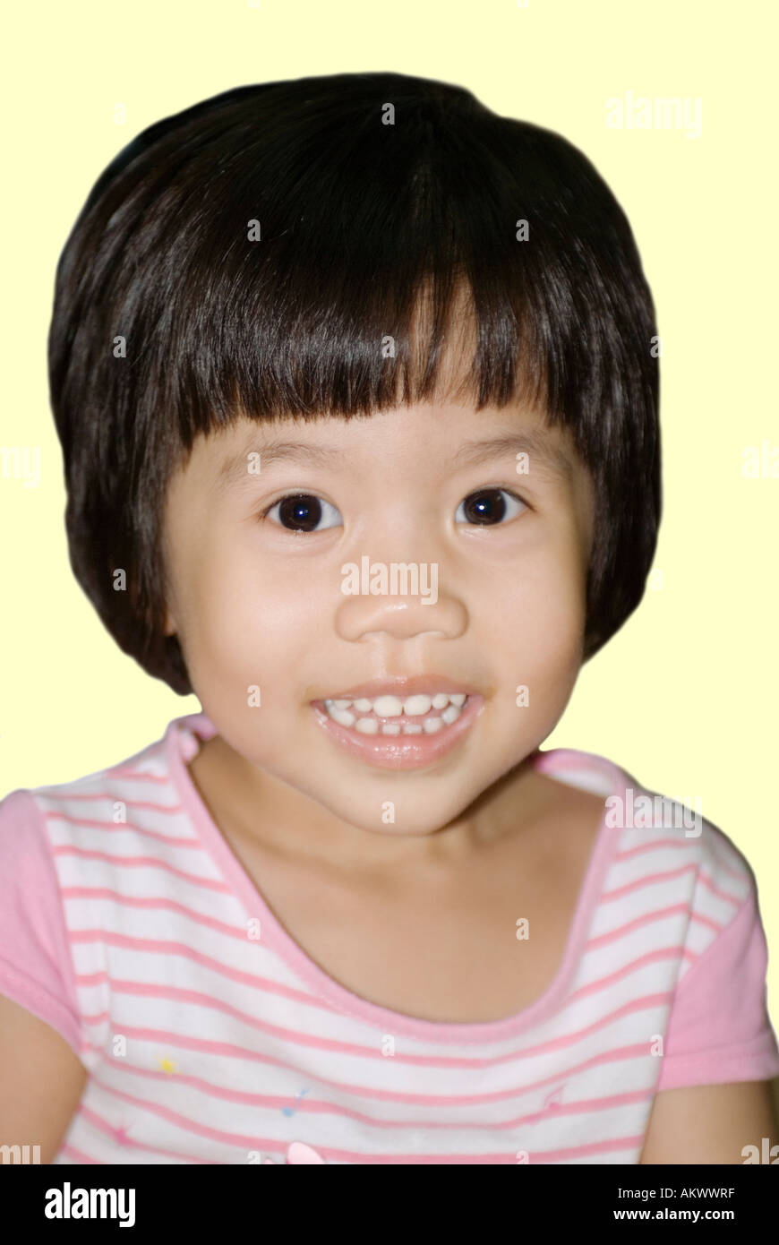 Cut Out Portrait Of A Young Chinese Asian 3 Year Old Girl Taiwan China ...