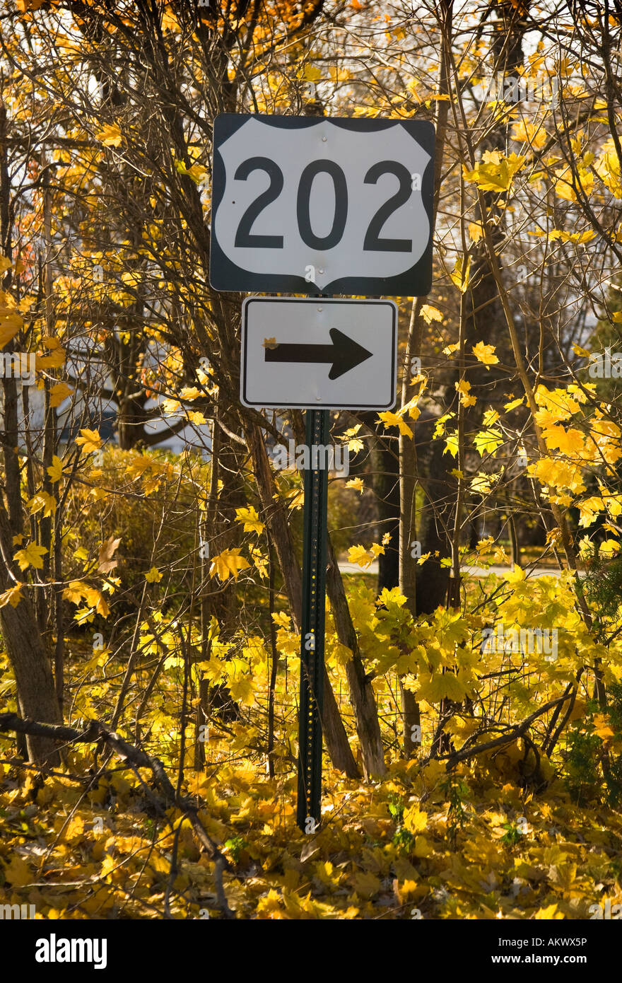 Sign showing direction to a road Stock Photo - Alamy