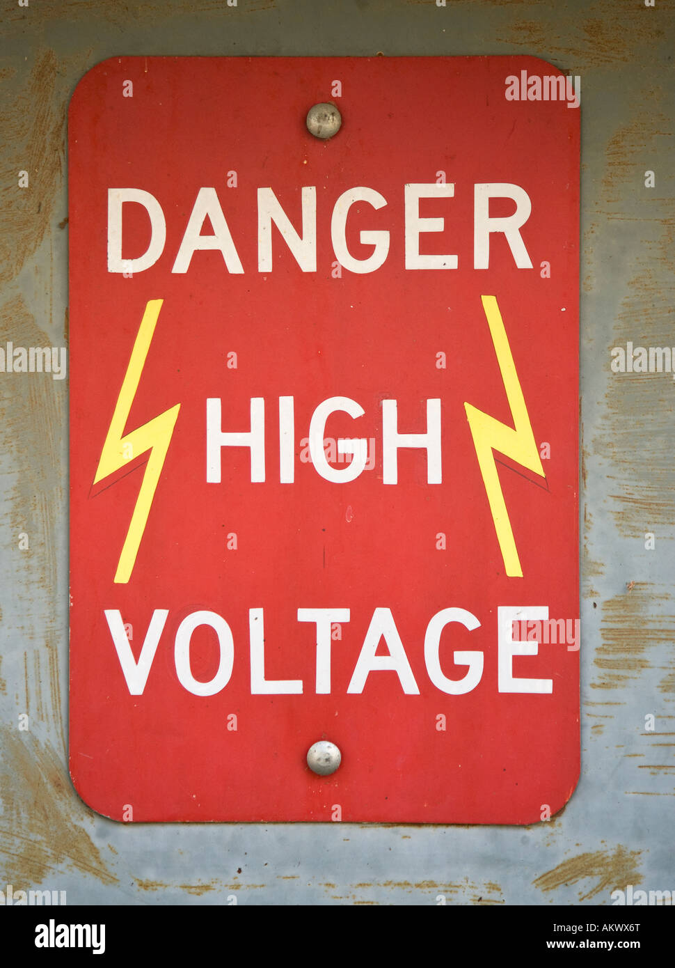 Sign warning of danger Stock Photo - Alamy