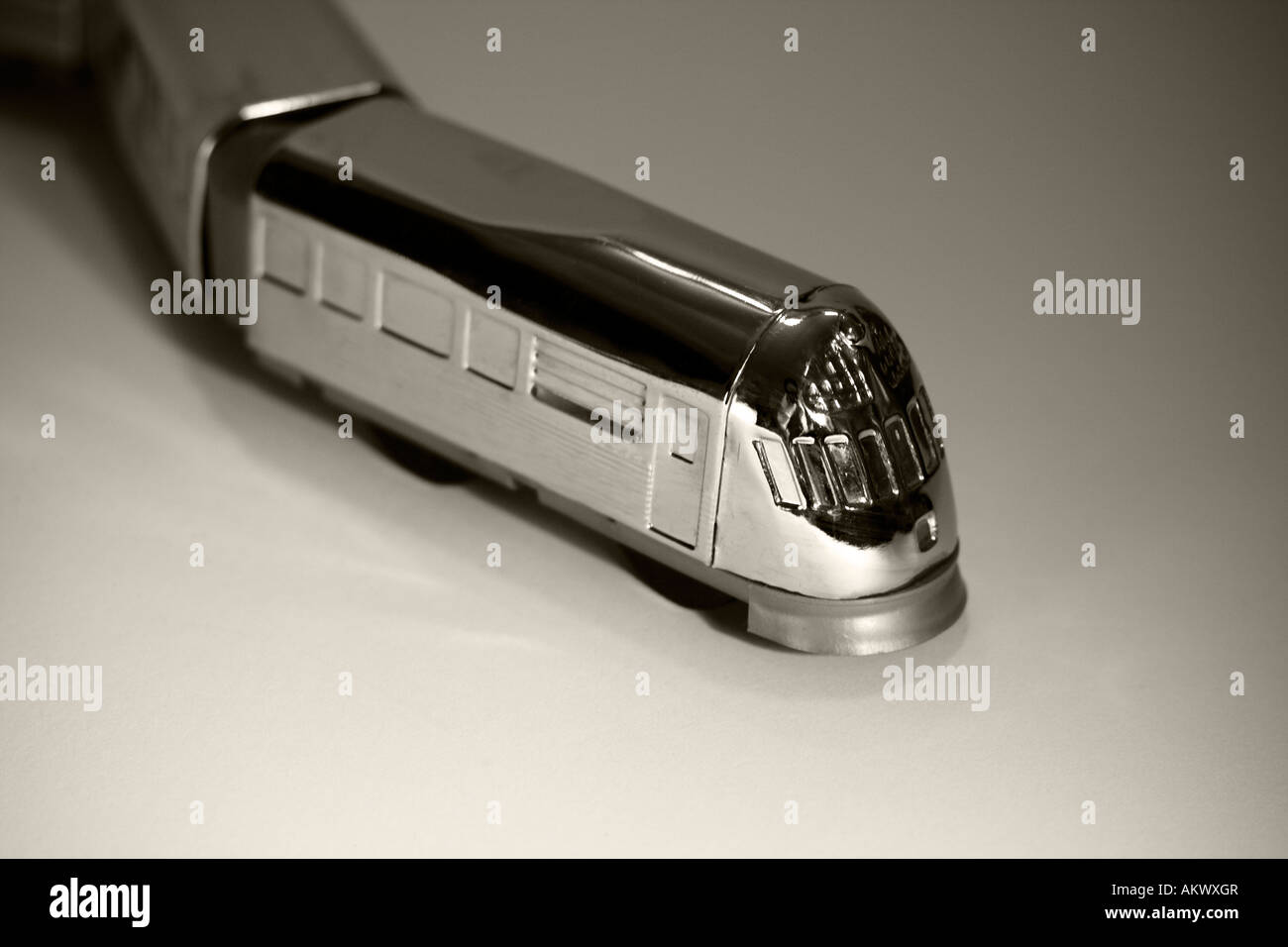 Toy silver train Stock Photo - Alamy