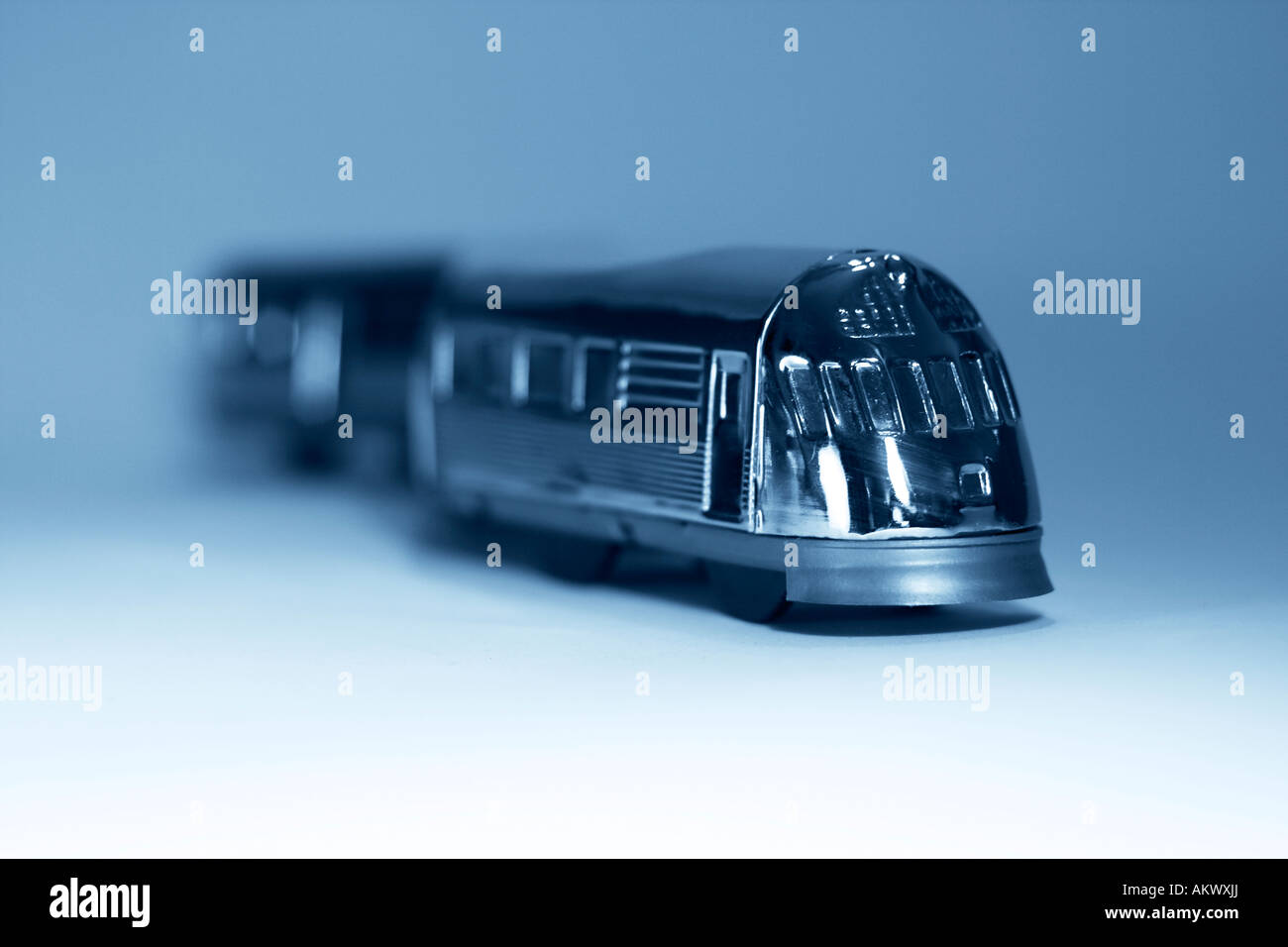 Toy silver train Stock Photo - Alamy