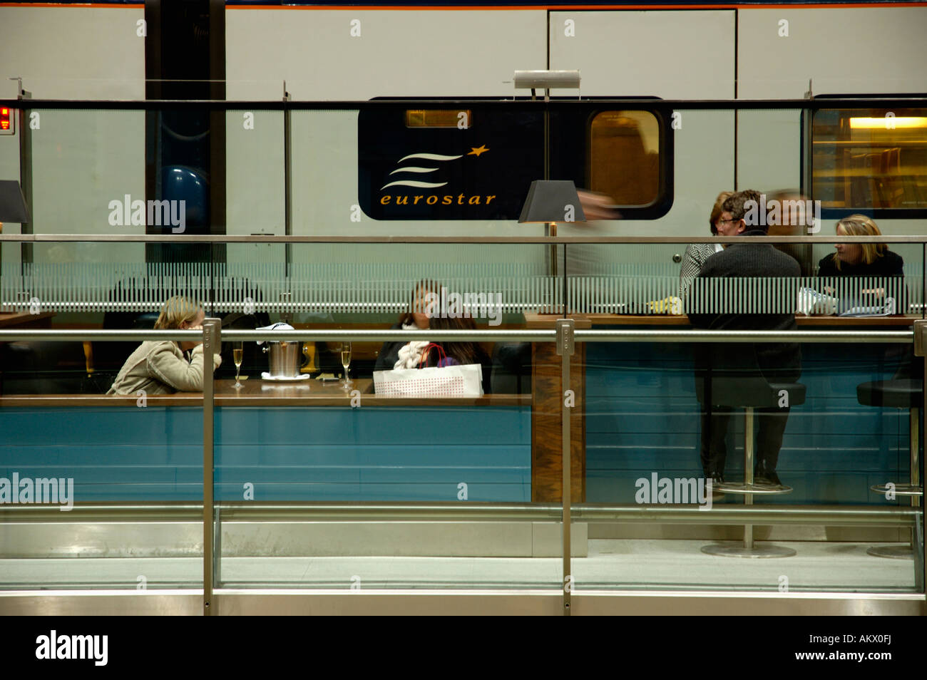 Eurostar train pulling into St Pancras International train station next ...