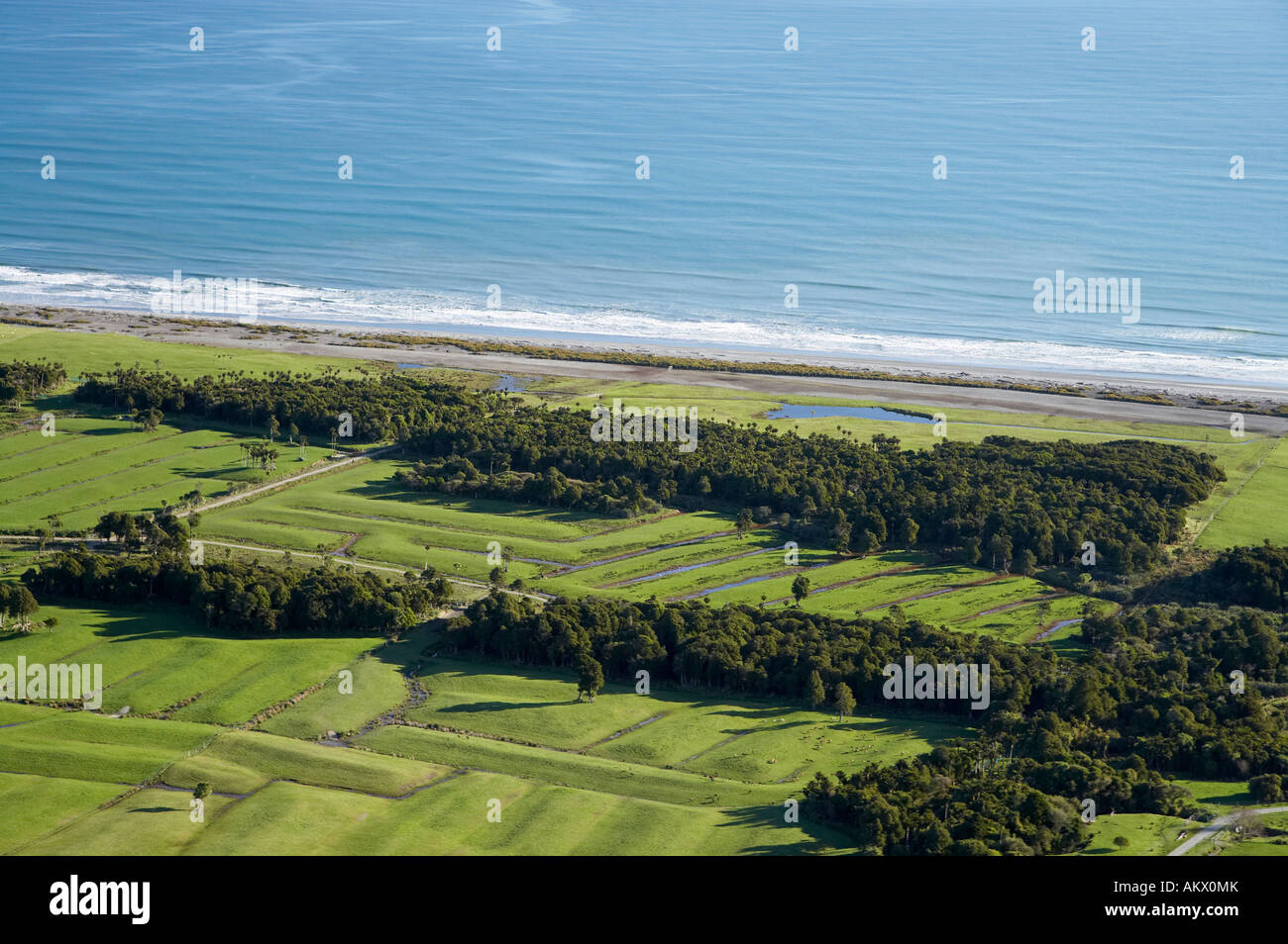 Pakiroa Beach and Farmland near Punakaiki West Coast South Island New ...