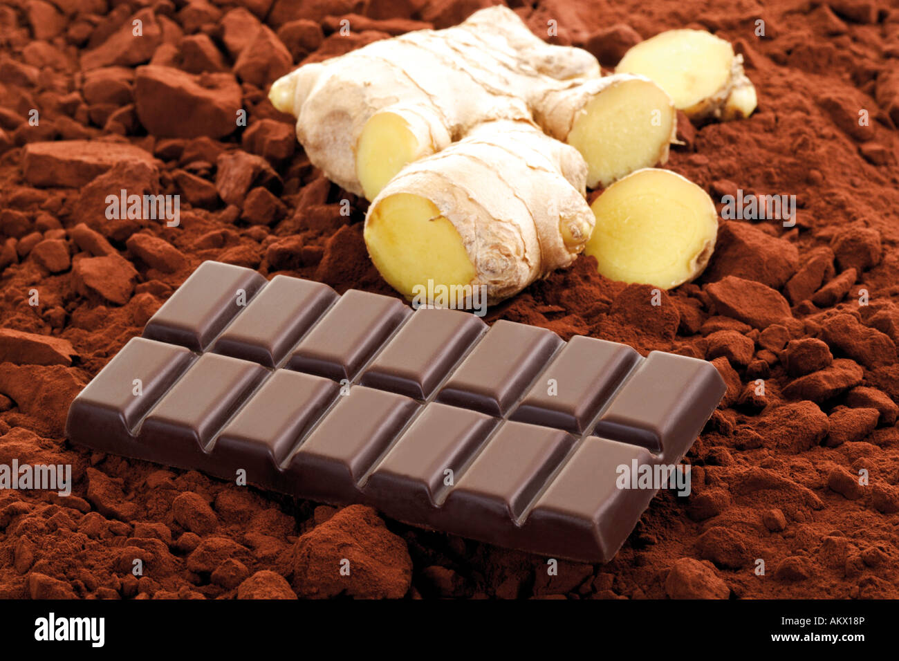 Chocolate with ginger flavour,Close up Stock Photo - Alamy