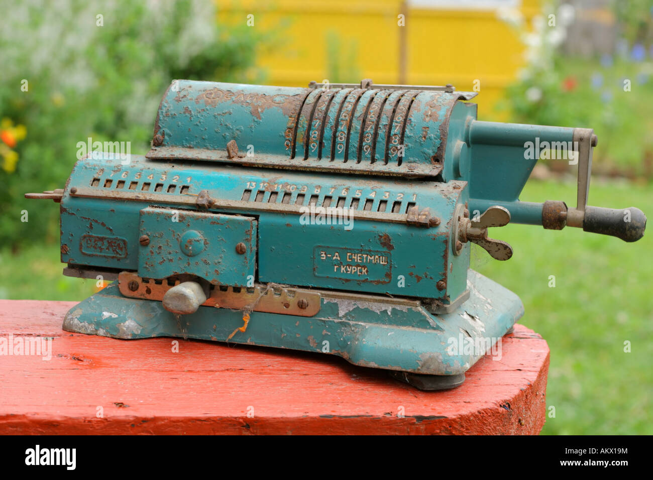 Vintage mechanical calculator Stock Photo - Alamy